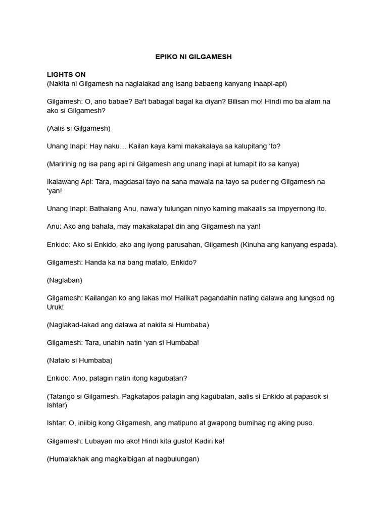 Epiko Ni Gilgamesh - Bohr | PDF