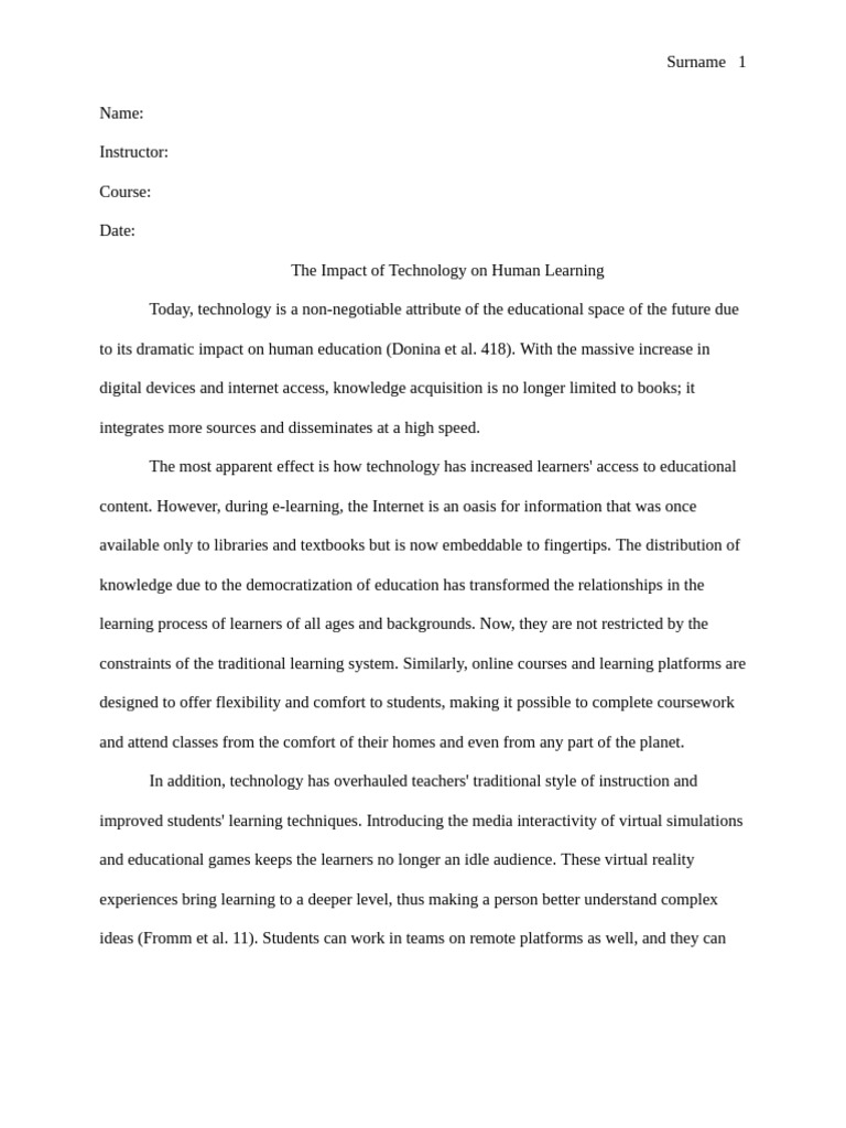 The Impact of Technology On Human Learning | PDF | Learning ...