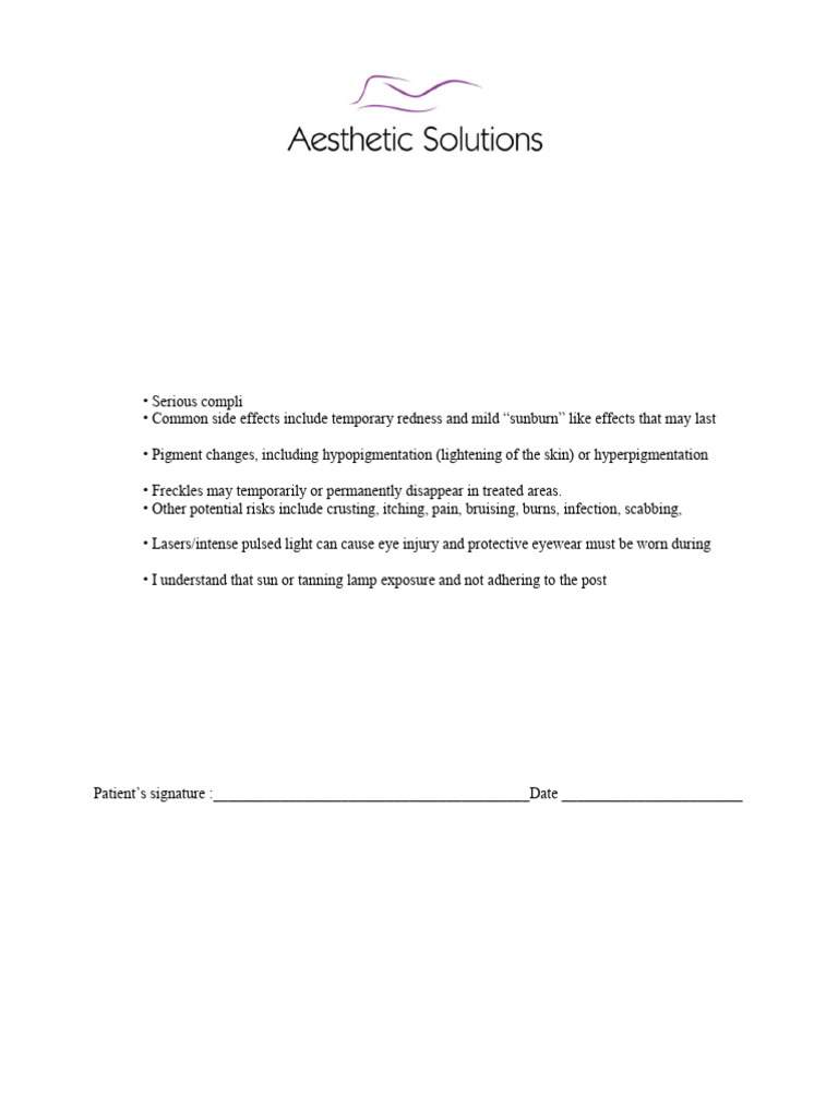 Consent for Laser Treatment | PDF
