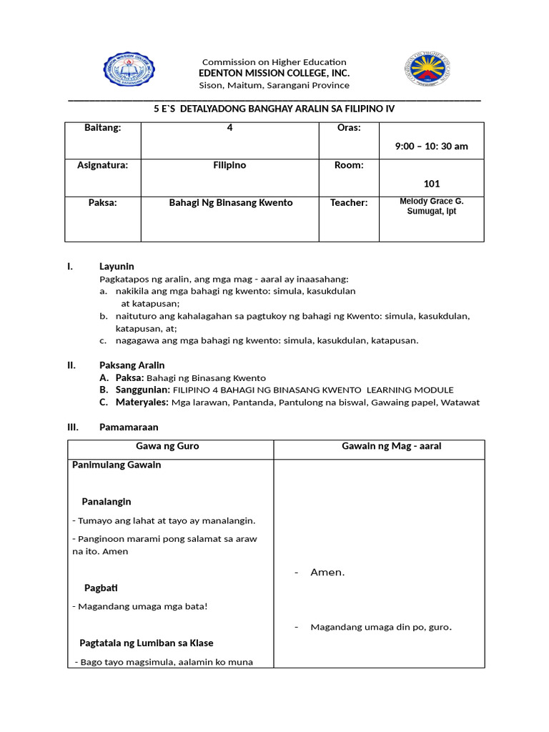 5ES BANGHAY ARALIN G4 Final - 103309 | PDF