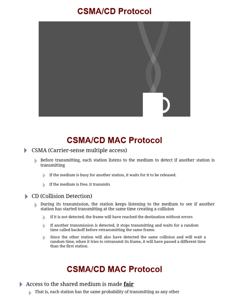 5.1 CSMA_CD Protocol | PDF | Telecommunications | Network Architecture