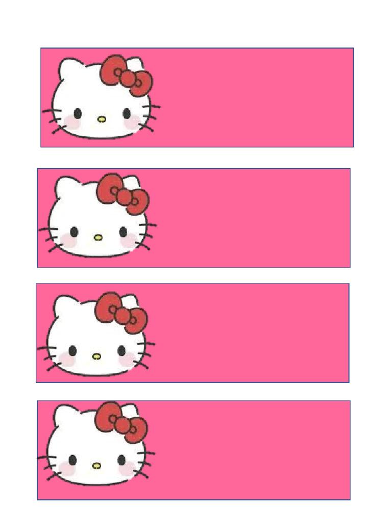 Pink Hello Kitty Flashcard | PDF
