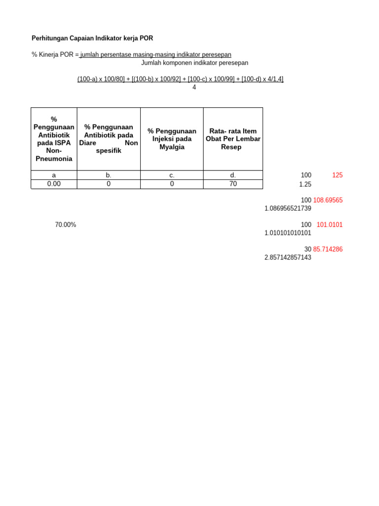 rumus perhitungan POR | PDF