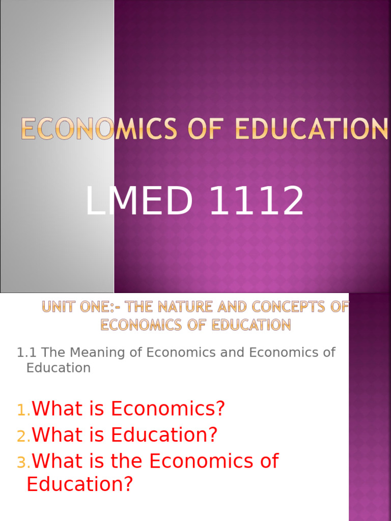 Understanding Economics of Education | PDF | Demand | Human Capital