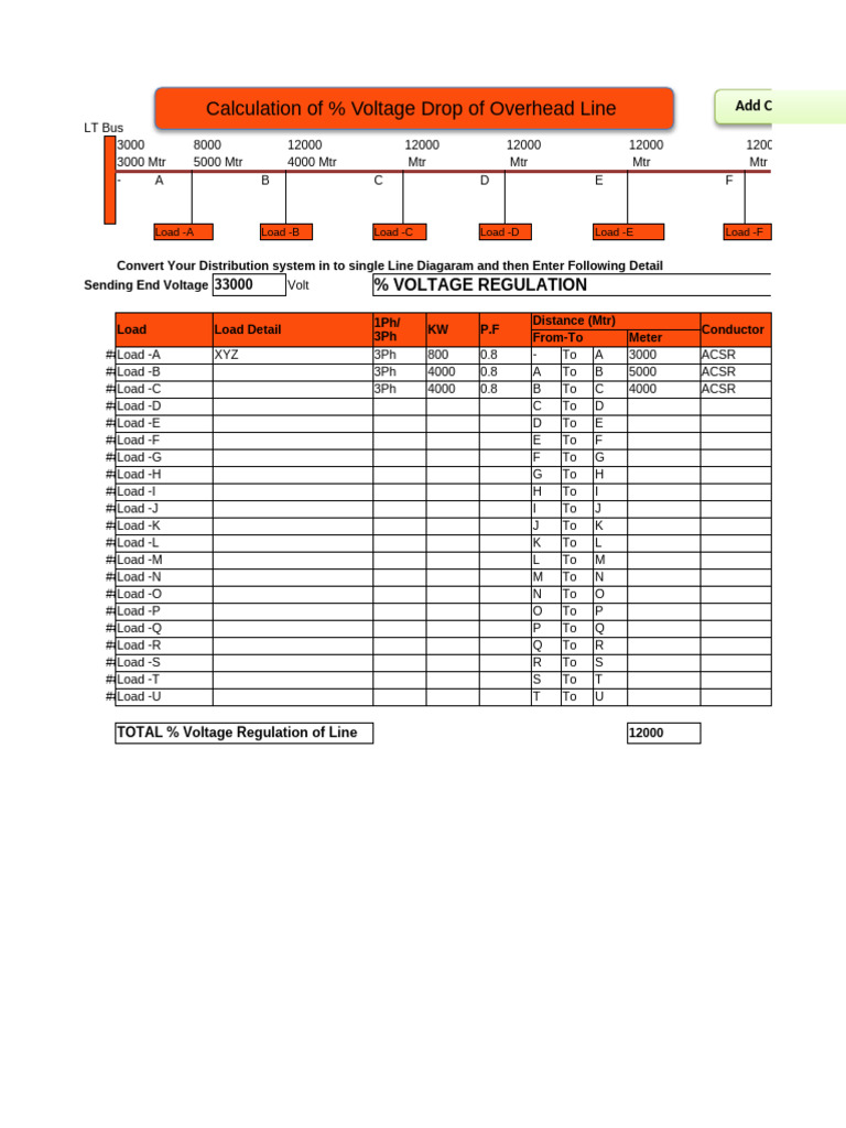 Voltage Regulation and Load Calculation | PDF | Electricity ...