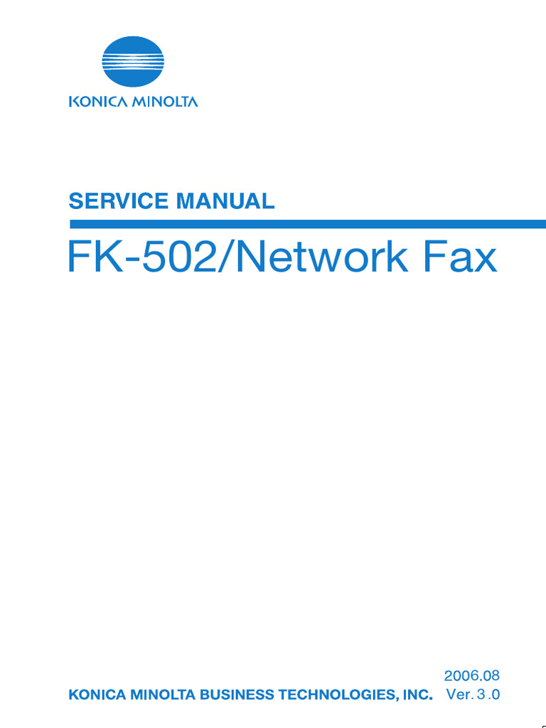 Konica Minolta FK-502 Safety Manual | PDF | Ac Power Plugs And Sockets ...