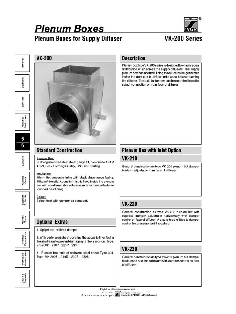 Plenum Boxes for supply diffuses | PDF