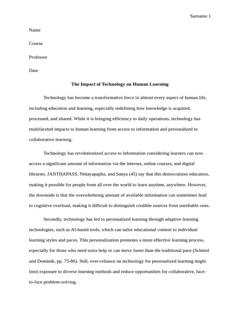 Technology and Human Learning | PDF | Learning | Educational Technology