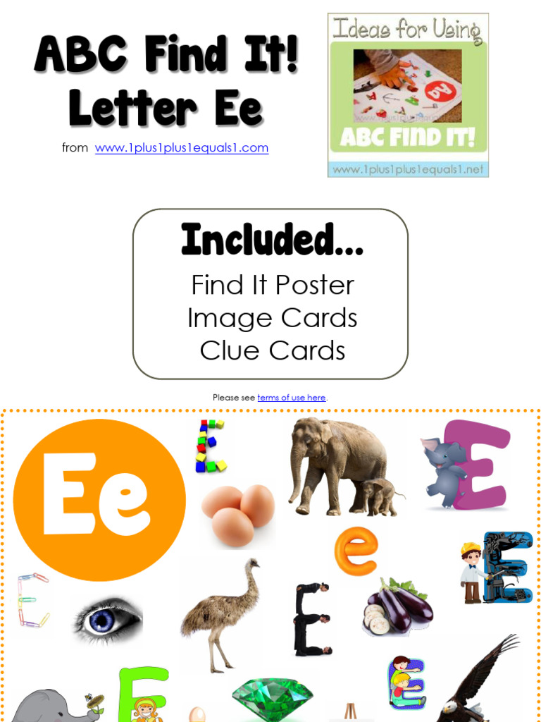 ABC Find It Letter Ee | PDF