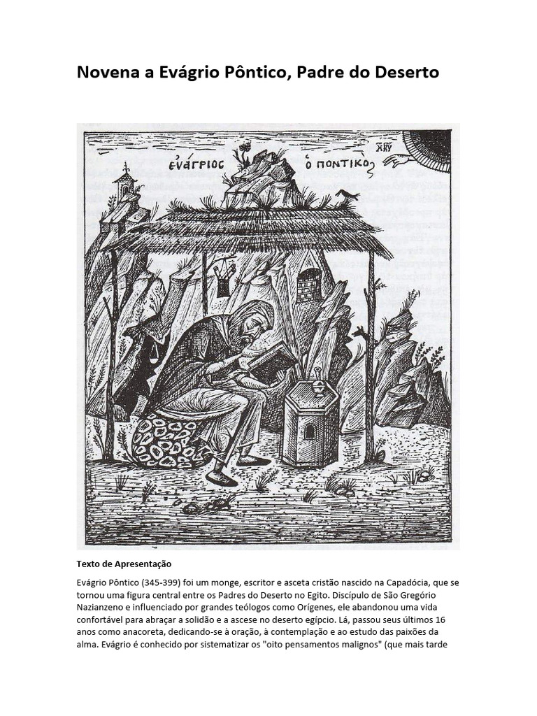 Novena a Evágrio Pôntico: Oração e Reflexão | PDF | Oração | Ascetismo