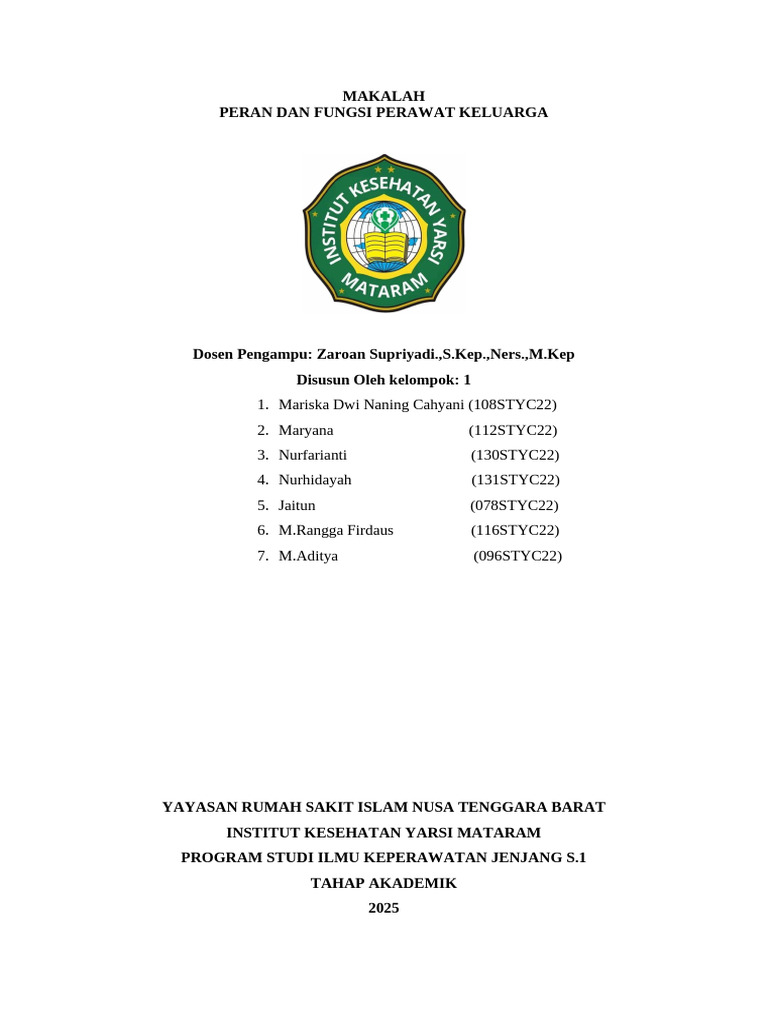A2-KELOMPOK 1-PERAN DAN FUNGSI PERAWAT | PDF
