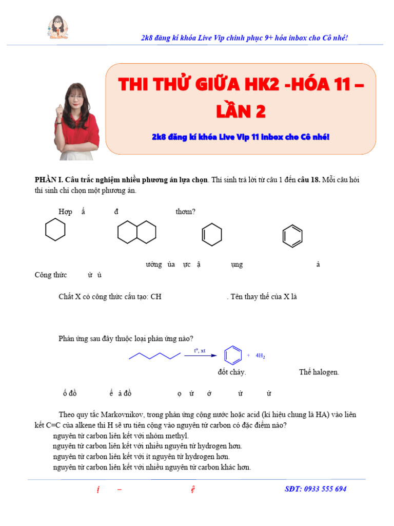 THI THỬ GIỮA HK2 - HÓA 11 - LẦN 2 | PDF