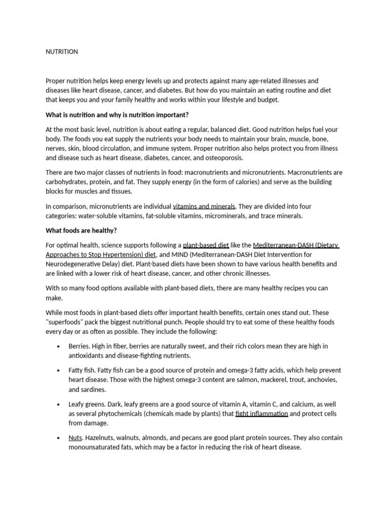 NUTRITION | PDF | Nutrients | Nutrition