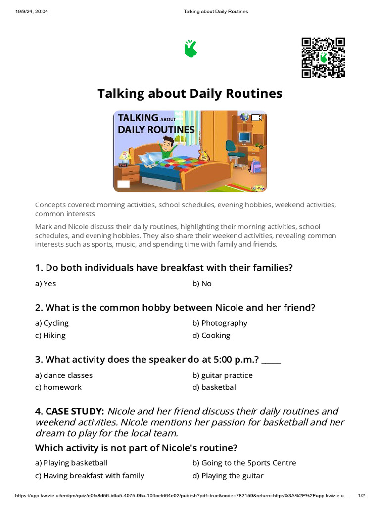 Talking About Daily Routines | PDF