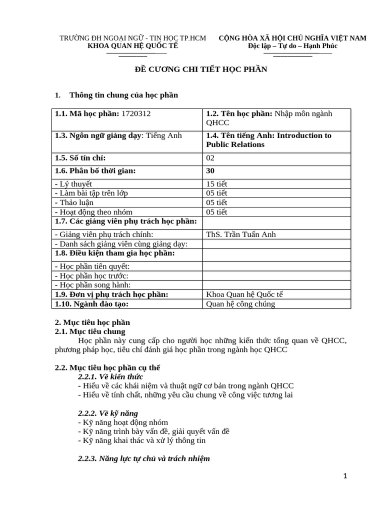 16 - Đề Cương Nhập Môn Ngành QHCC | PDF