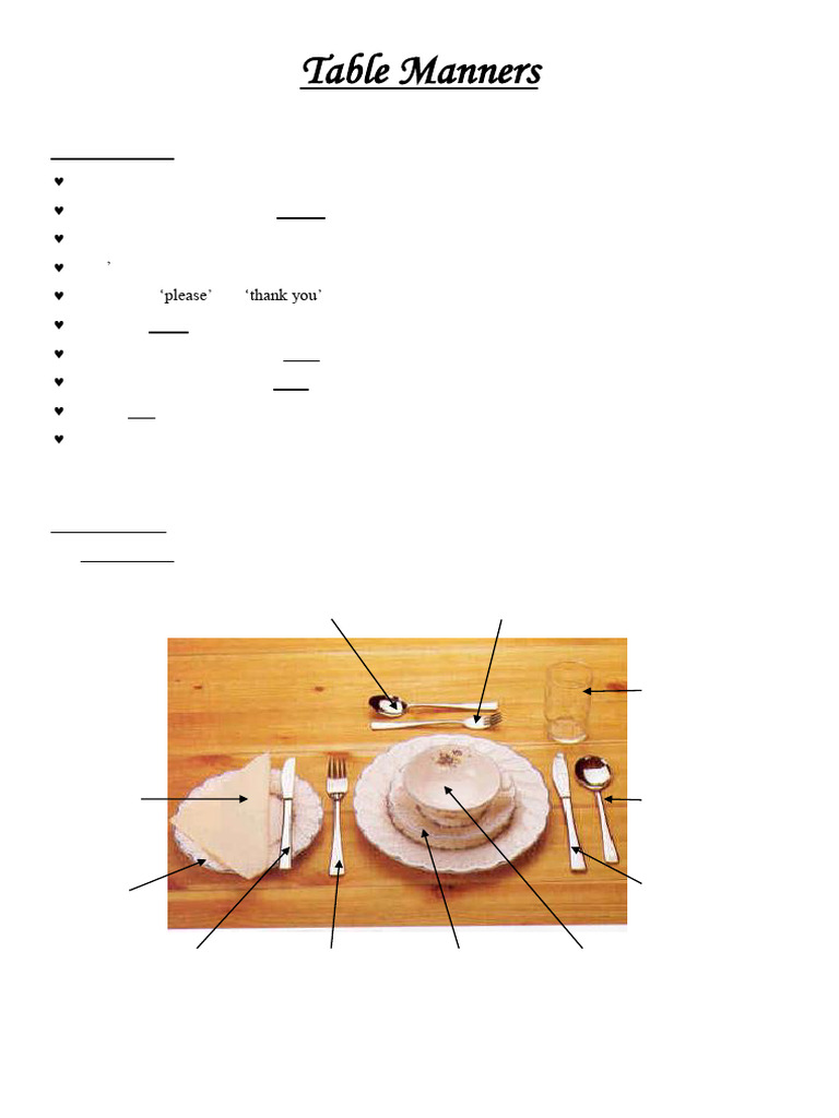 Essential Table Manners Guide | PDF