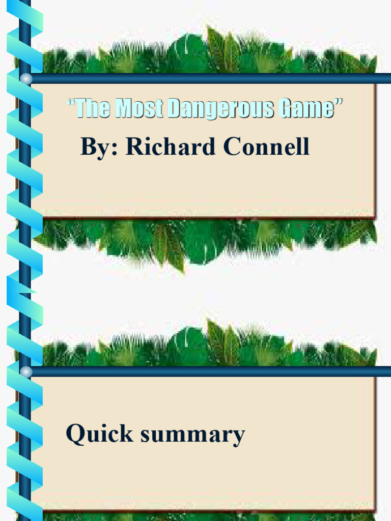 Teacher's The Most Dangerous Game Literary Elements Map Answers and ...