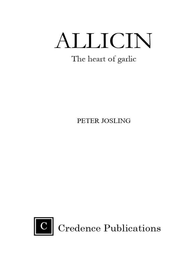 Allicin The Heart of Garlic Book | PDF | Microbiology