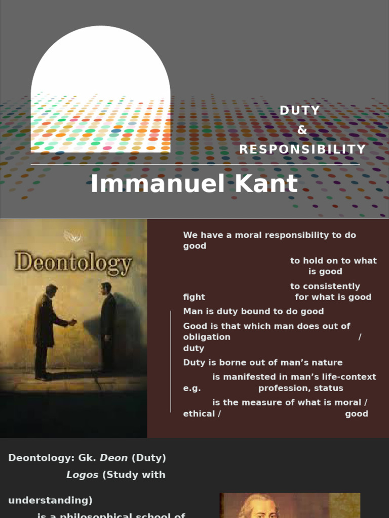 Kant's Deontological Ethics Explained | PDF