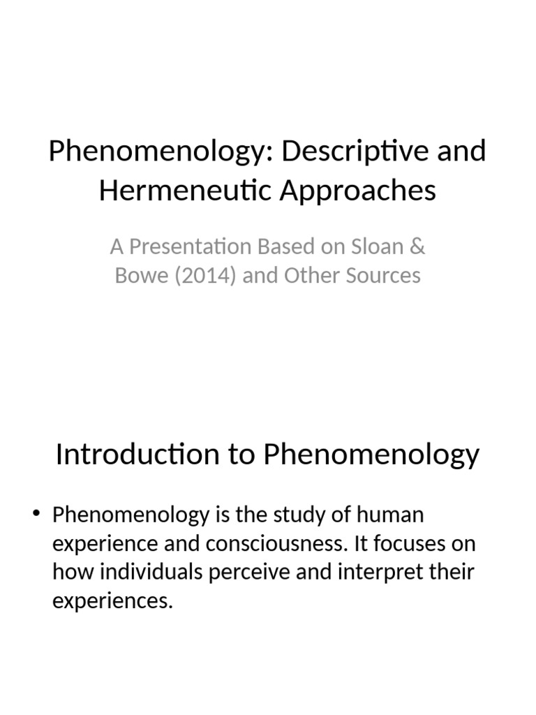 Phenomenology Presentation Updated | PDF