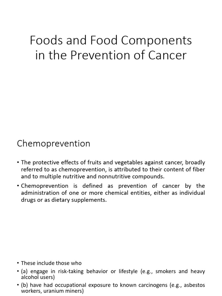 Foods and Food Components in The Prevention of | PDF | Reactive Oxygen ...
