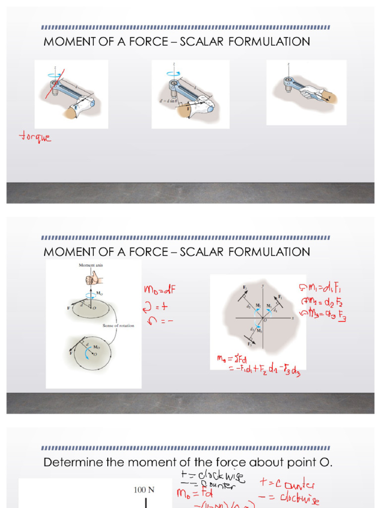 Moment of A Force - Scalar Formulation | PDF