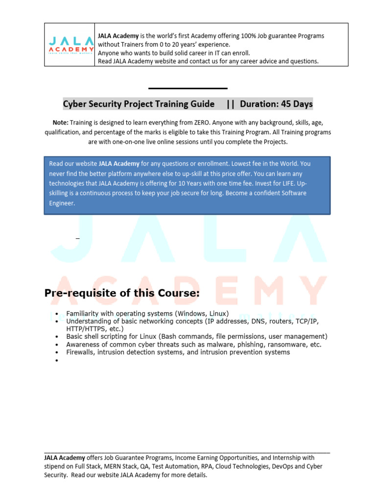Cyber Security Training Program_V4.0 | PDF | Computer Security | Security
