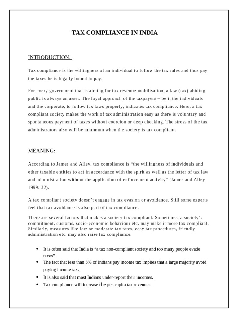 Tax Compliance Challenges in India | PDF | Taxes | Corporate Tax