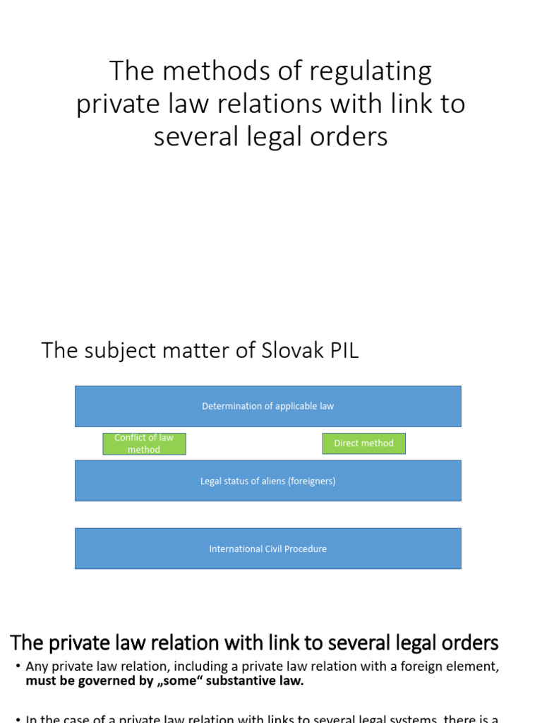 The Methods of Regulation of Private Law Relationship | PDF | Slovakia ...