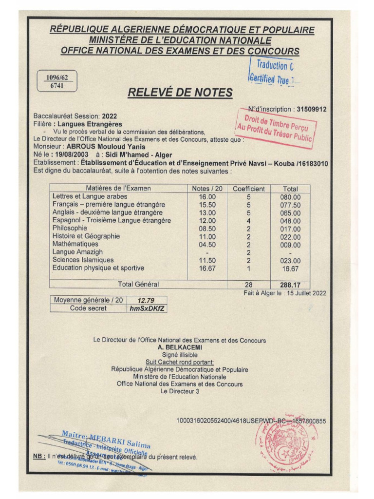 Releve Bac | PDF