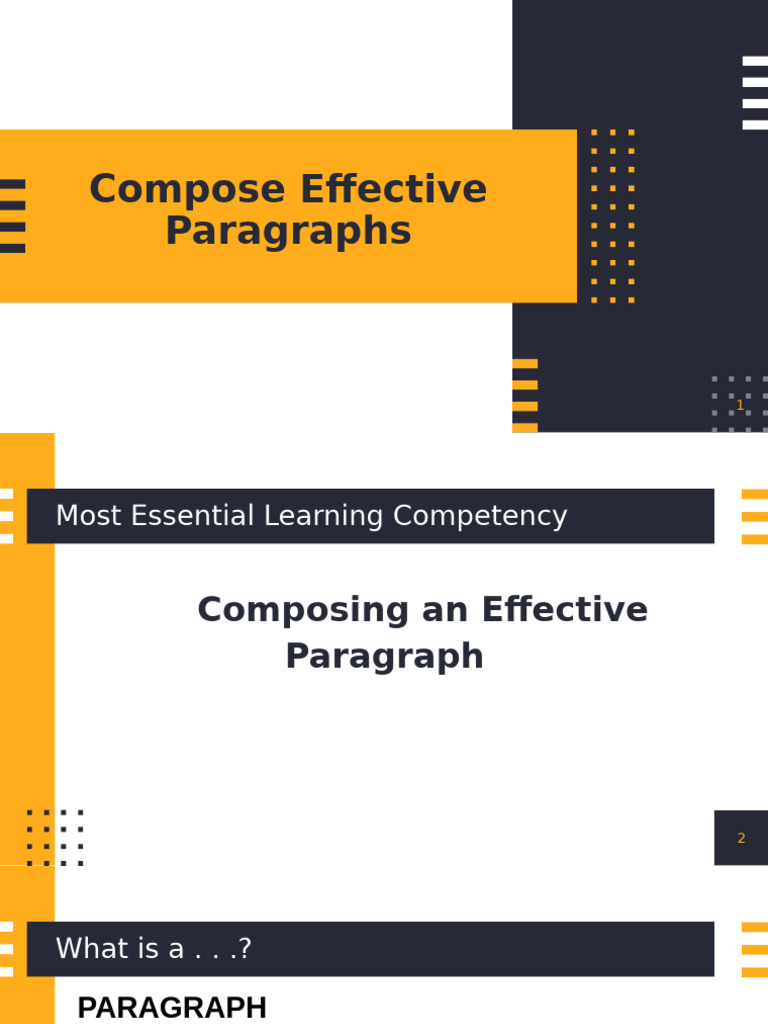 Composing An Effective Paragraph | PDF | Sentence (Linguistics ...