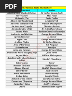 Famous Books and Authors List | PDF