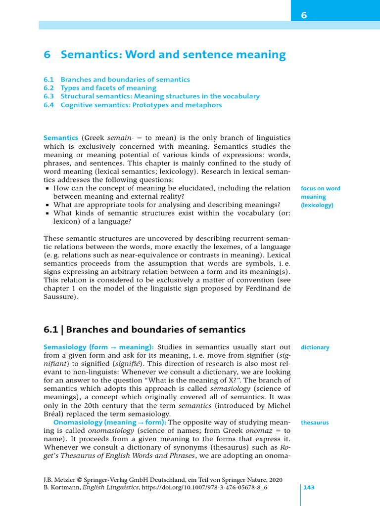 Semantics_Word_and_sentence_meaning | PDF | Semantics | Semiotics