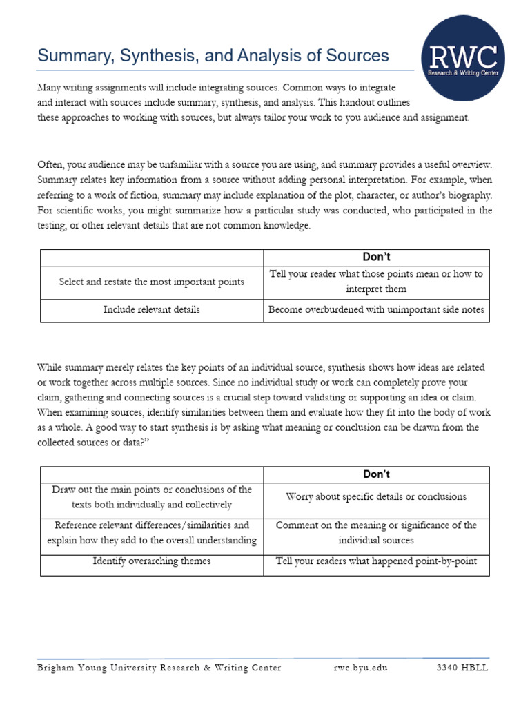 summary-synthesis-and-analysis-pdf | PDF | Human Communication