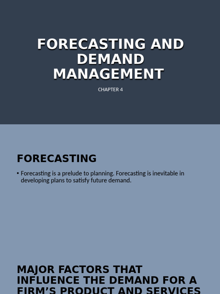Forecasting and Demand Management | PDF | Forecasting | Demand