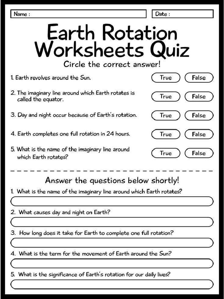 Earth Rotation Quiz | PDF