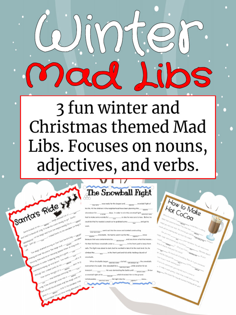 Winter-Themed Mad Libs for Fun | PDF | Verb | Adjective
