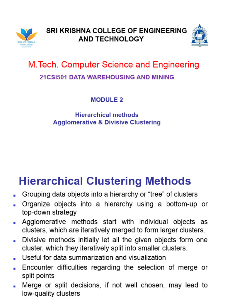 2.11 Hierarchical clustering - Agglomerative & Divisive Clustering ...