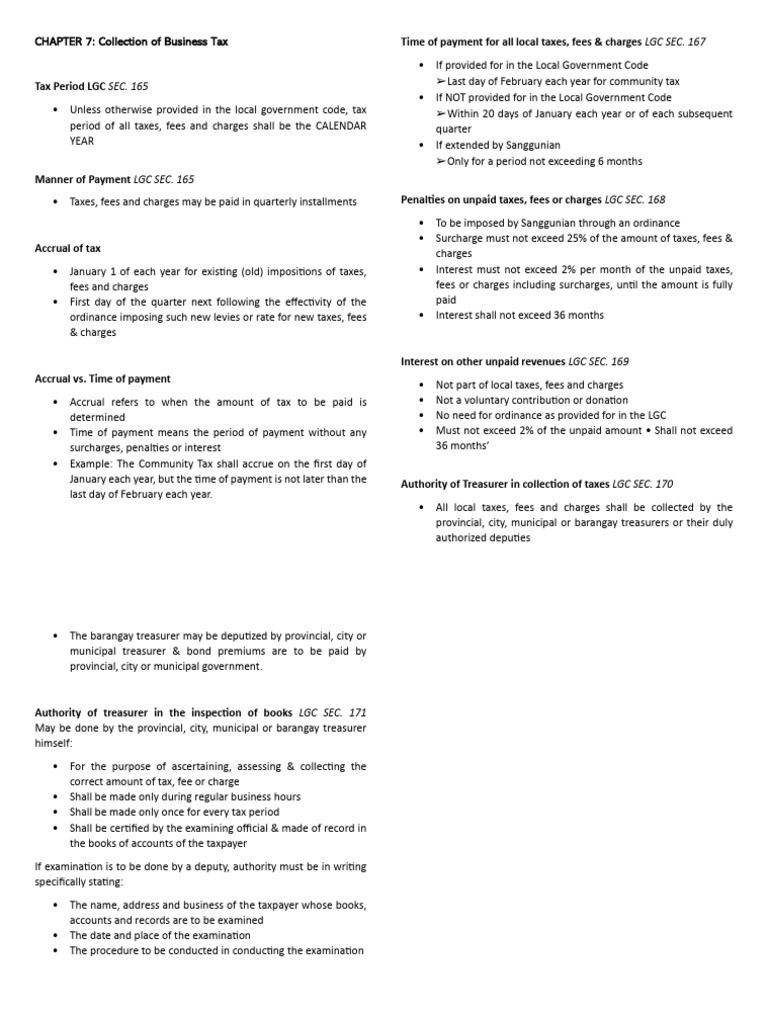 Chapter 7&8 Notes | PDF | Taxes | Fee