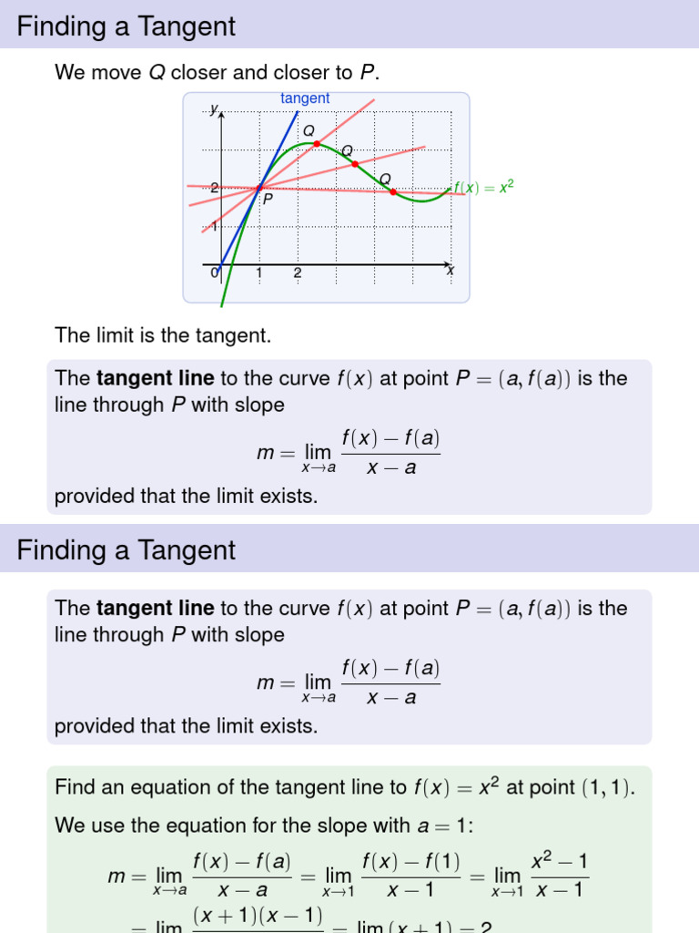 8 Derivatives 1 | PDF | Tangent | Slope