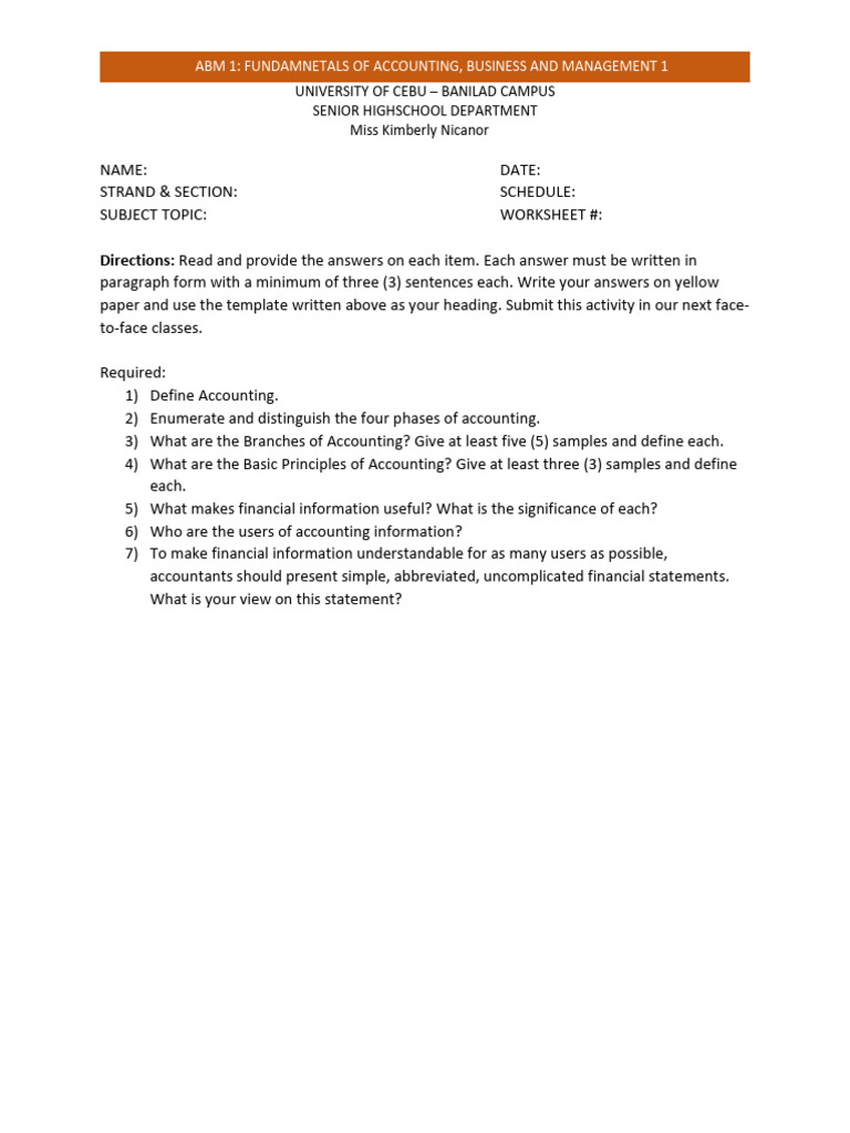 ABM 1 Accounting Worksheet | PDF