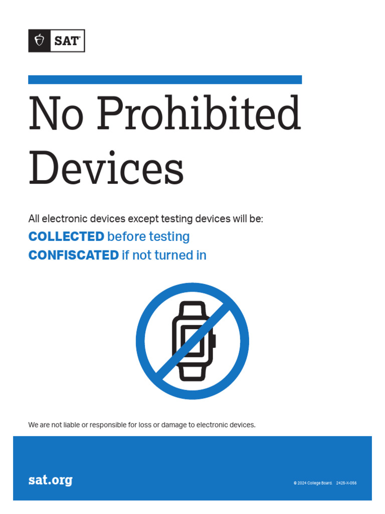 Digital Sat No Prohibited Devices | PDF