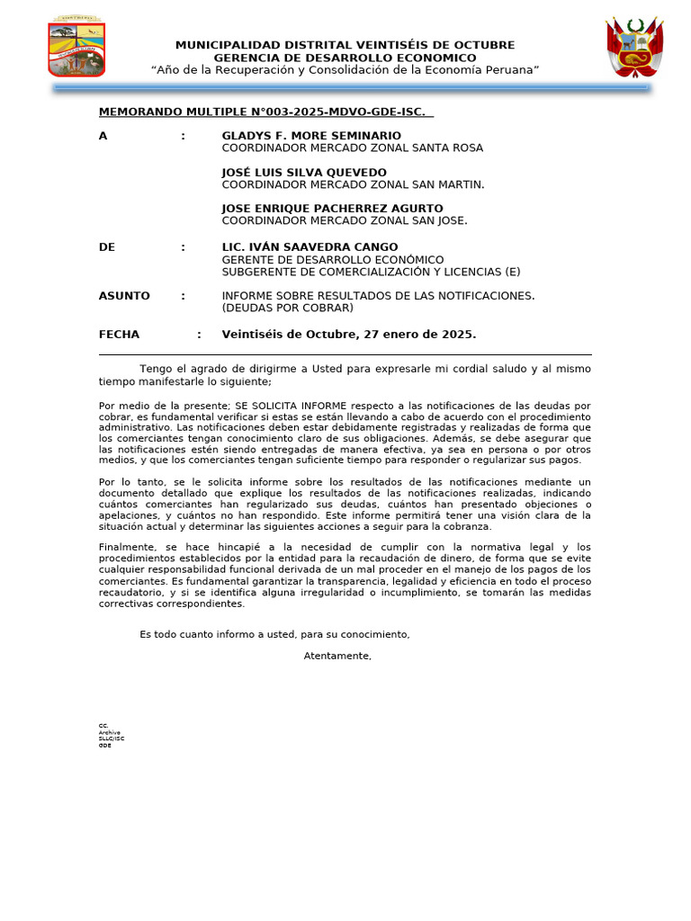 Memorando Multiple 003-2025 | PDF | Economias