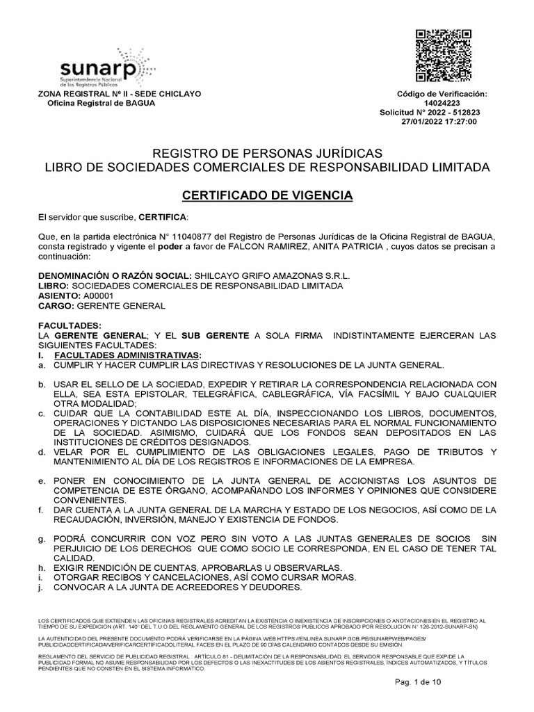 Anexo 1 Vigencia Poder PDF | PDF