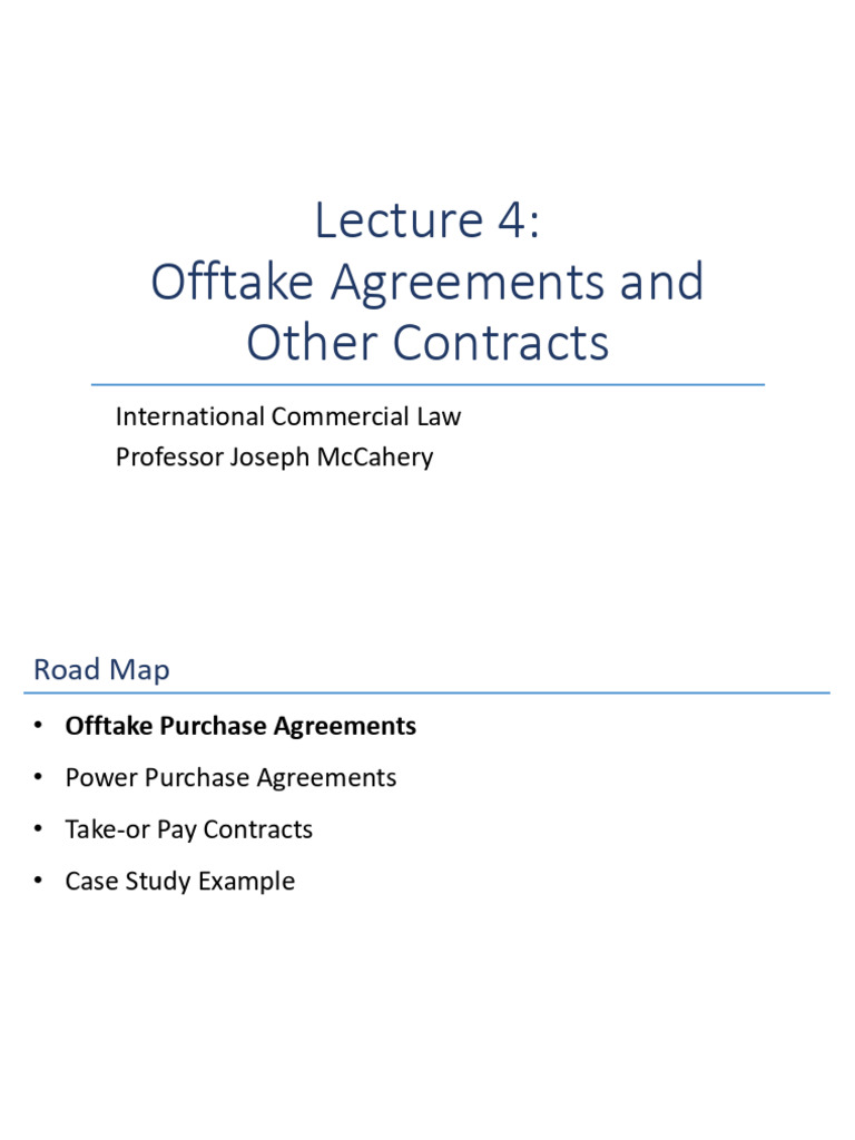 Offtake Agreements in International Law | PDF | Project Finance | Hedge ...