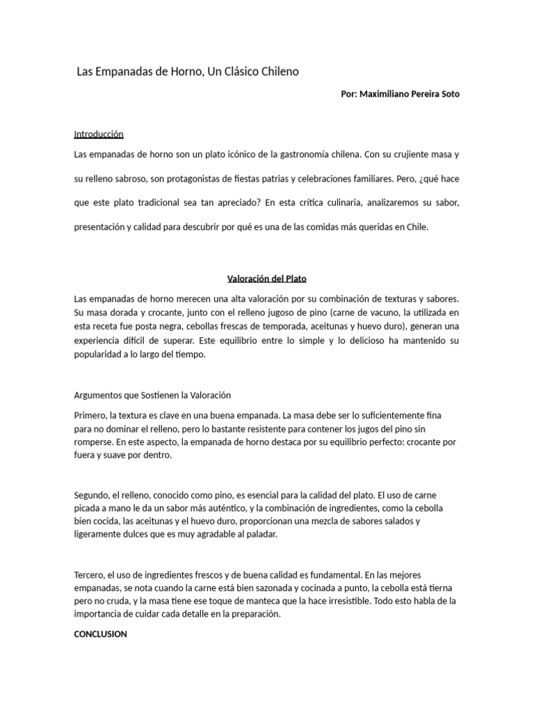 Crítica Culinaria II SEGUNDO BORRADOR | PDF