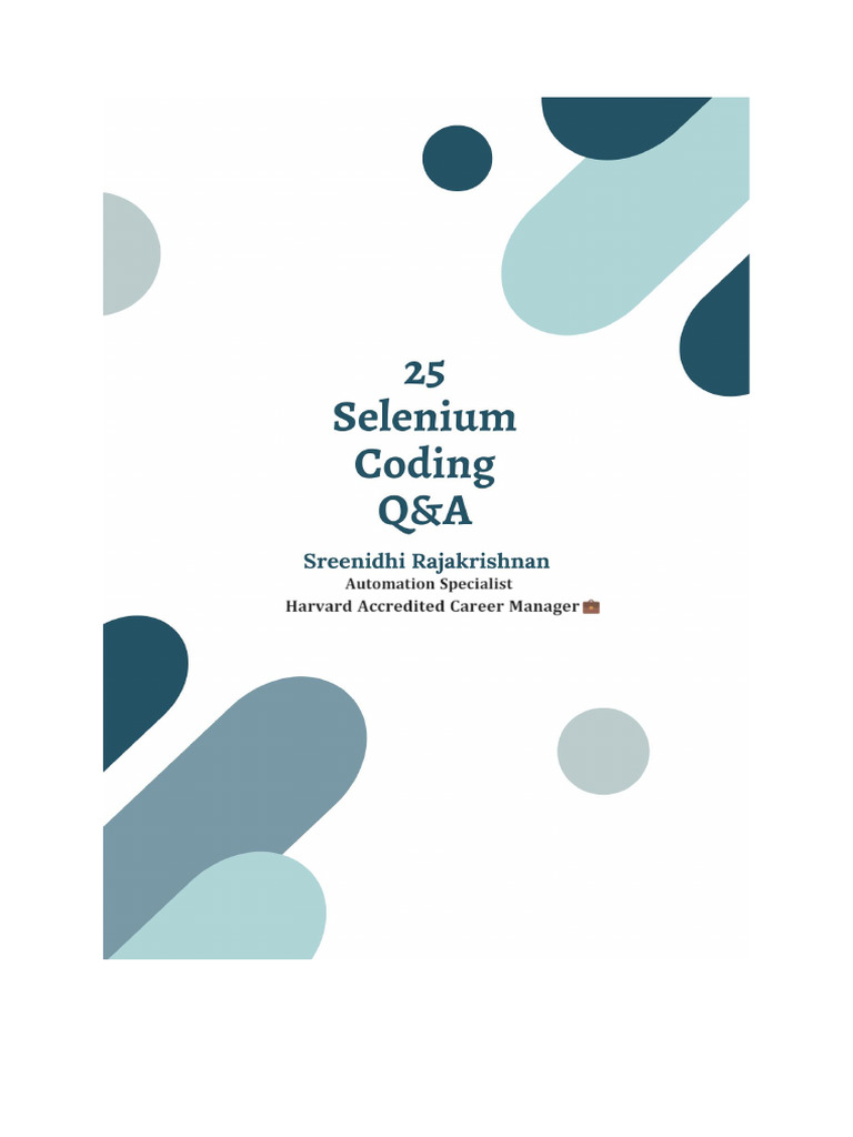 Interview Questions Selenium Java Coding | PDF | Selenium (Software ... Interview Questions Selenium Java Coding | PDF | Selenium (Software ...