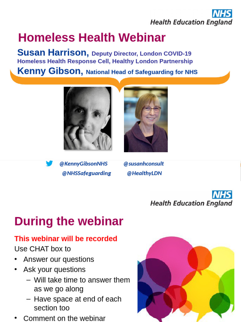 HEE Homeless Health Webinar - Slides and Further Reading v1.0 | PDF ...