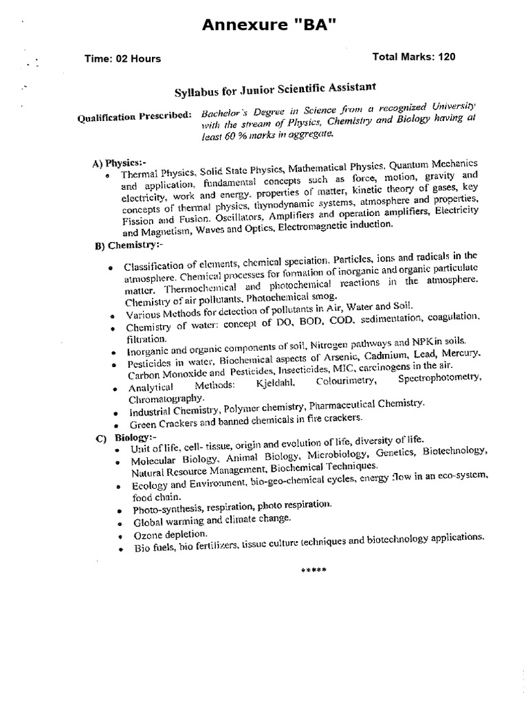 Junior Scientific Assistant | PDF