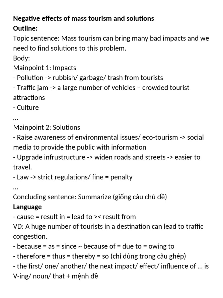 Negative Effects of Mass Tourism | PDF